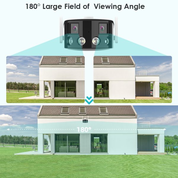 Wifi Dual Lens 2mp+2mp Panoramic Fixed Camera 180° Wide Viewing Angle ...